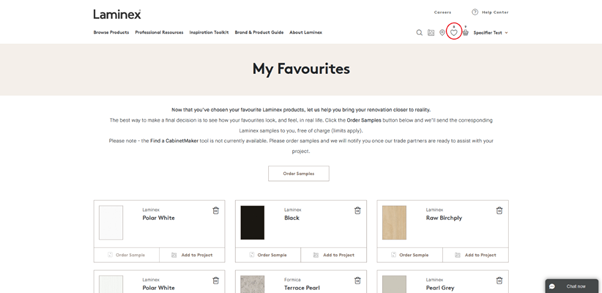 How do I make a Favourites product list?