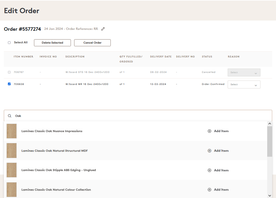How do I edit or cancel orders online?