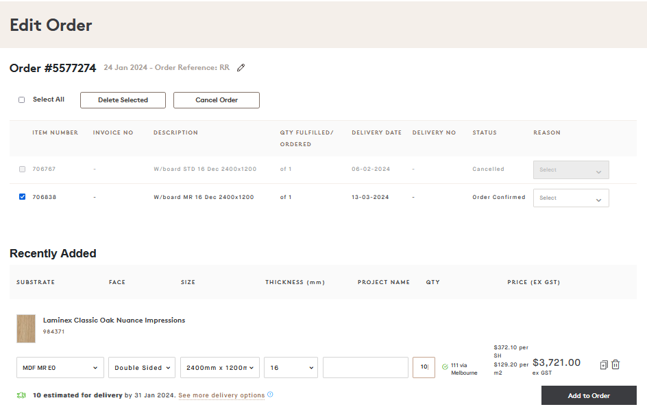 How do I edit or cancel orders online?