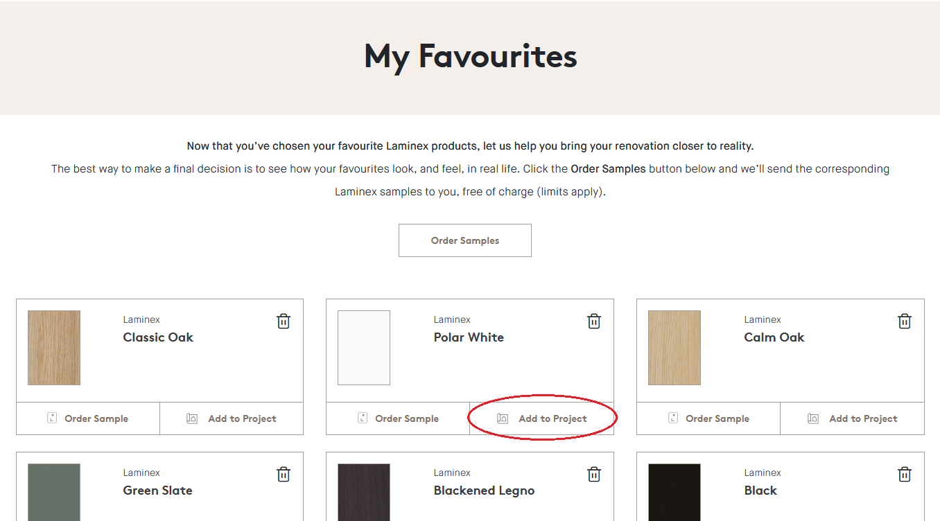 How can I use the Favourites function to specify products?